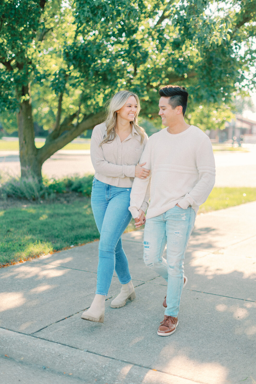 A Bubbly Engagement Session on Lake Michigan | Haley + Andrew