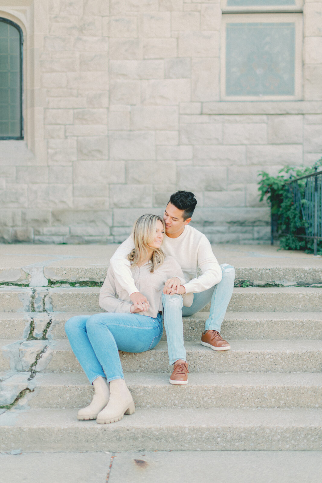 A Bubbly Engagement Session on Lake Michigan | Haley + Andrew