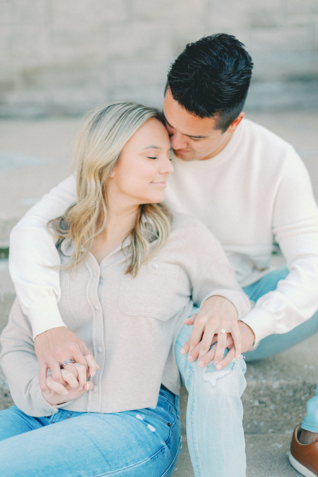 A Bubbly Engagement Session on Lake Michigan | Haley + Andrew