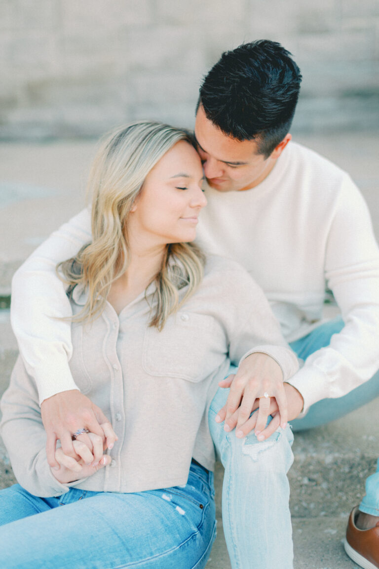 A Bubbly Engagement Session on Lake Michigan | Haley + Andrew